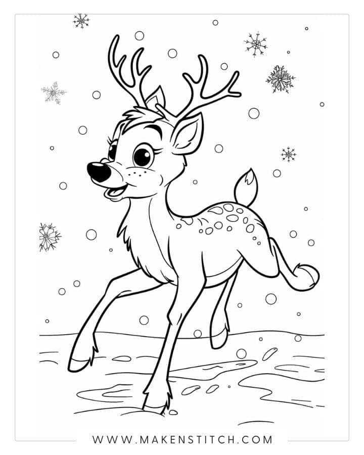 18 Reindeer Coloring Pages - Makenstitch
