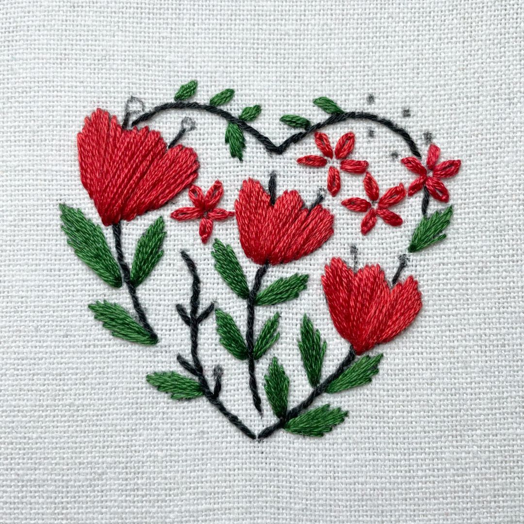 Embroidered Heart Card for Your Loved One - Makenstitch