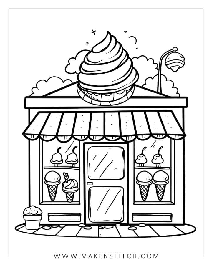 Ice Cream Coloring Pages - Makenstitch