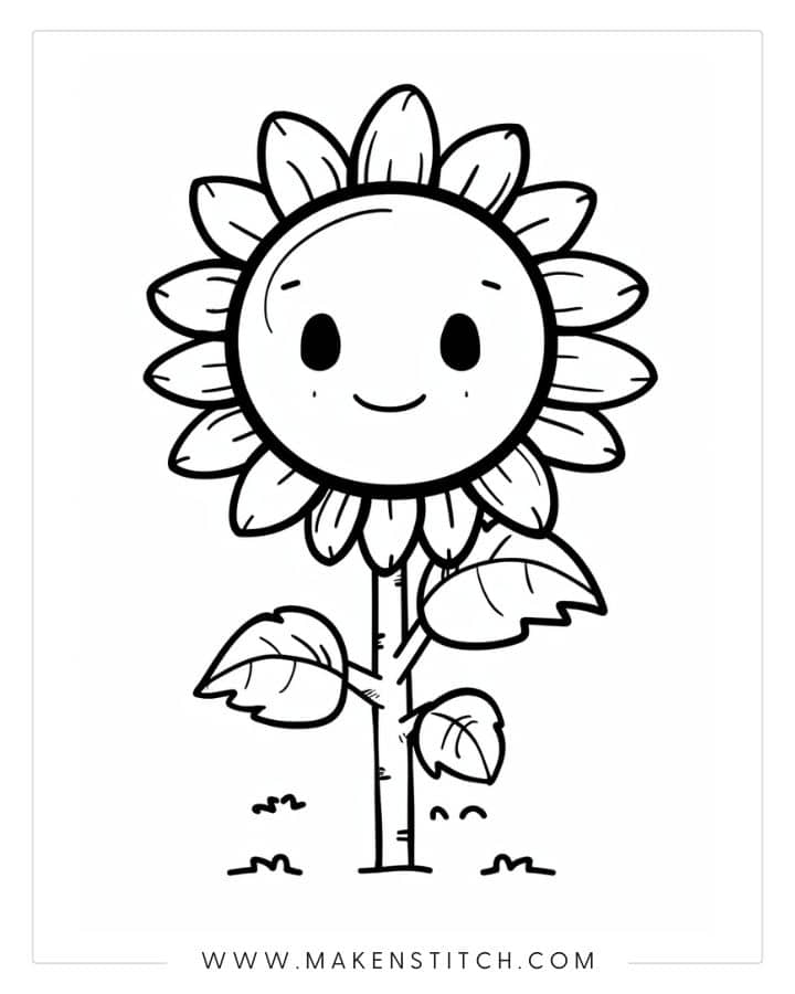 20 Sunflower Coloring Pages - Makenstitch