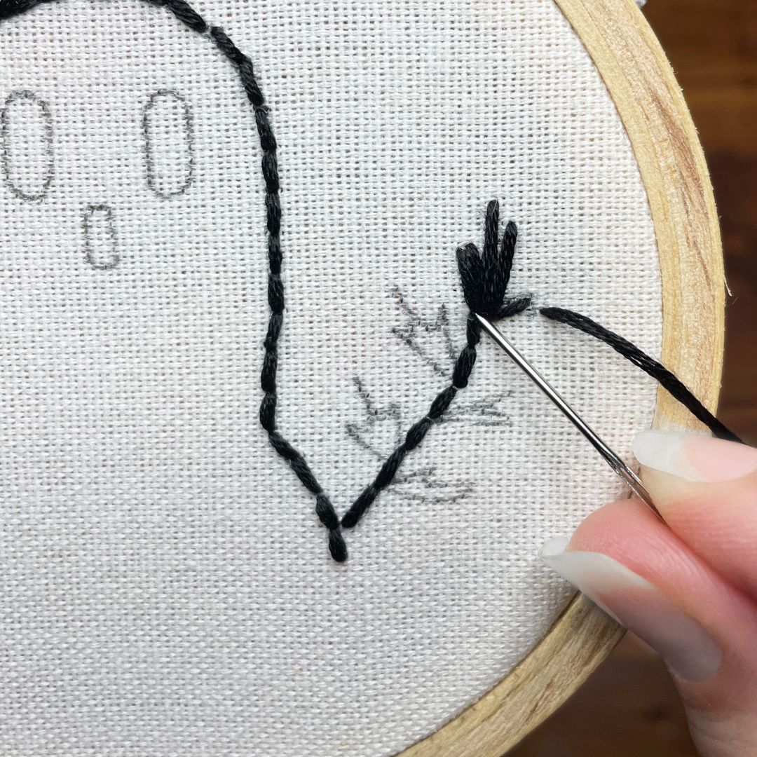 Easy Ghost Pattern for Embroidery Newbies