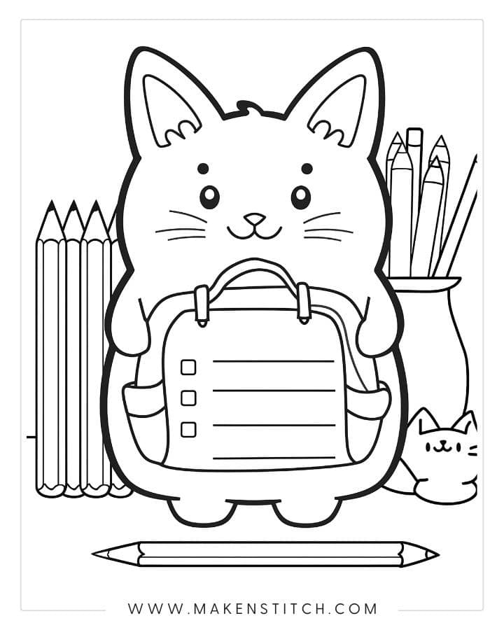 Back to School Coloring Pages - Makenstitch