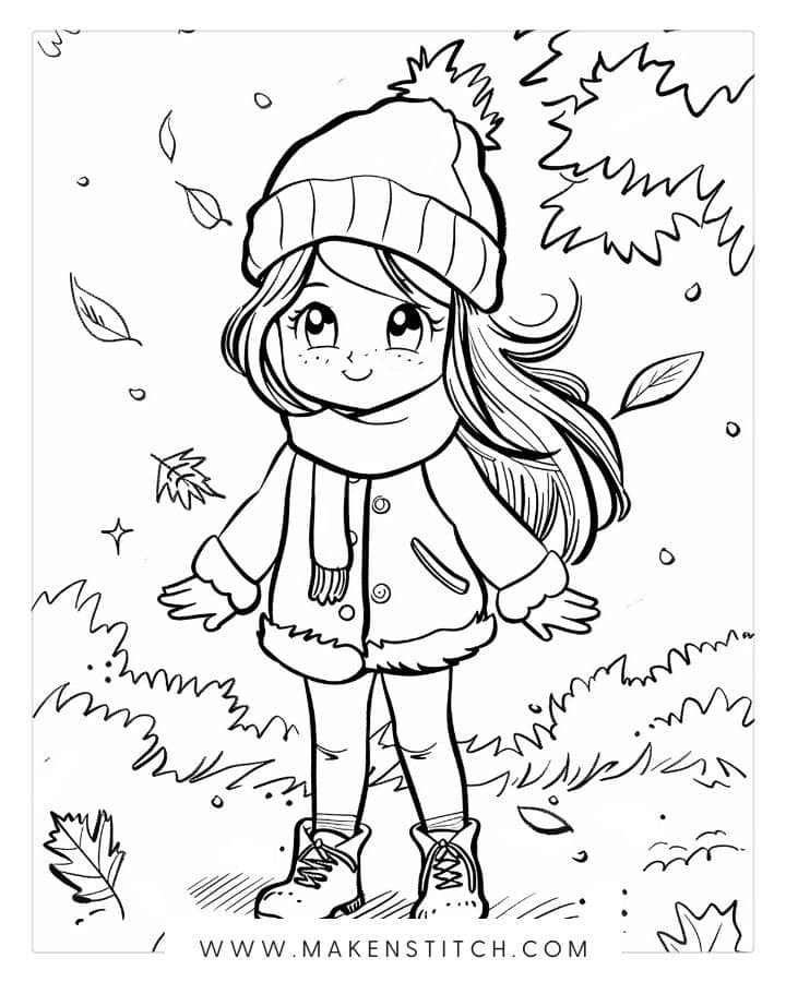 Fall Coloring Pages - Makenstitch
