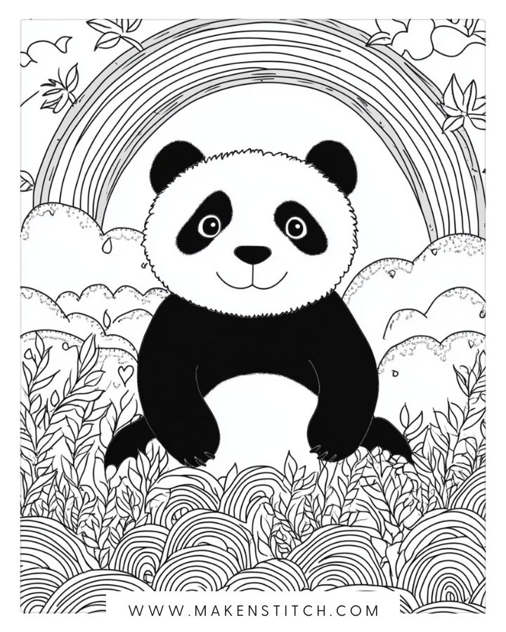 20 Panda Coloring Pages - Makenstitch