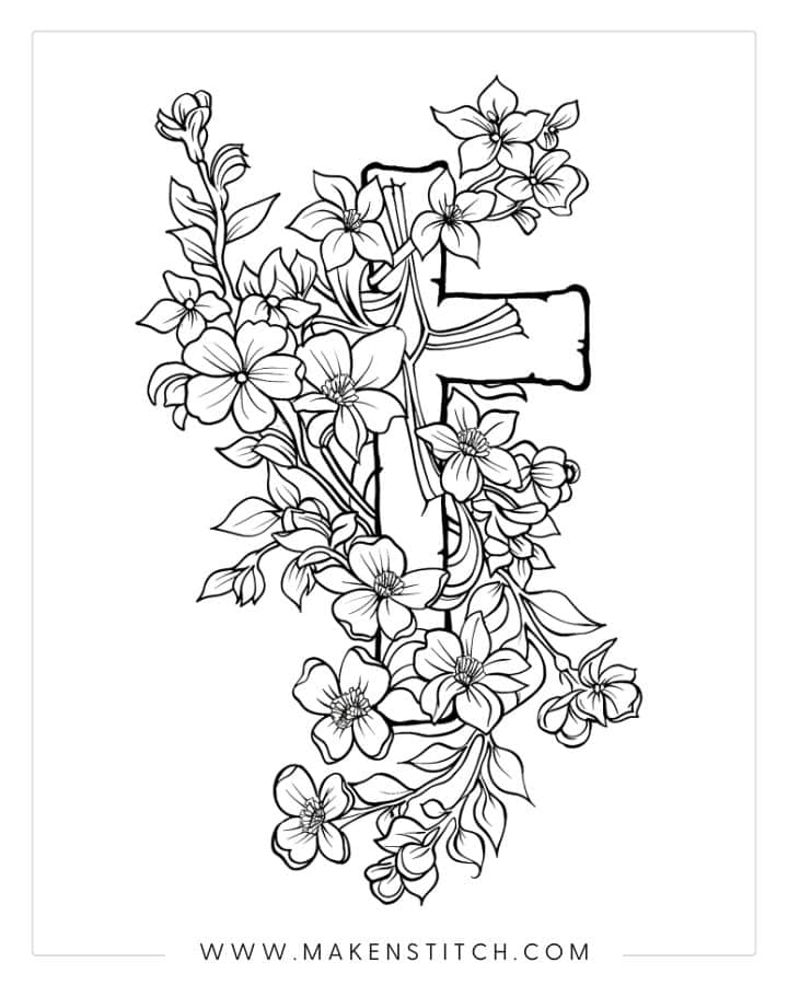 Cross Coloring Pages - Makenstitch