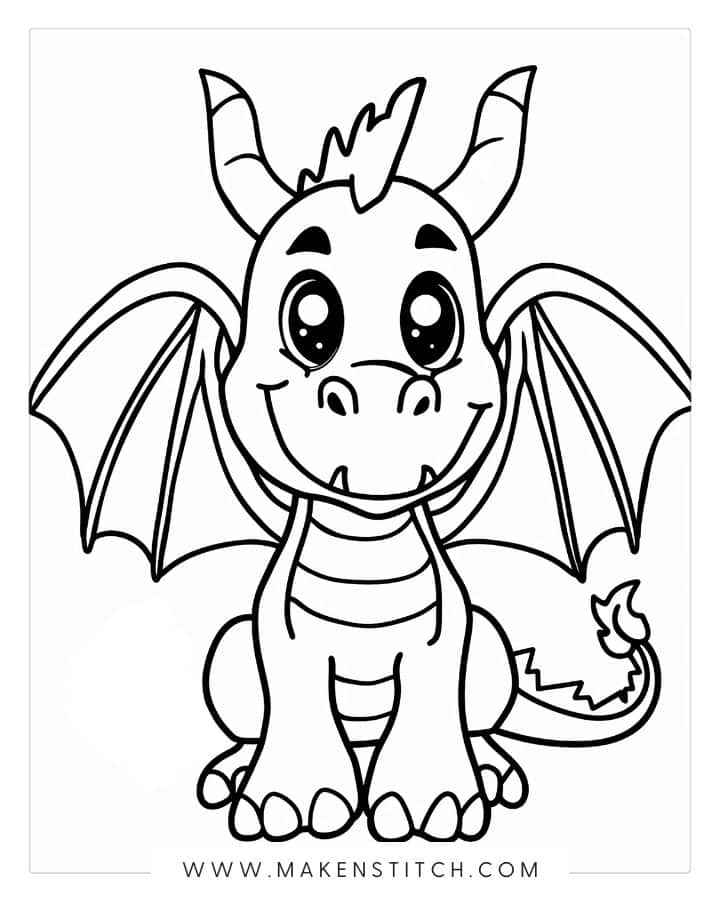 Dragon Coloring Pages - Makenstitch