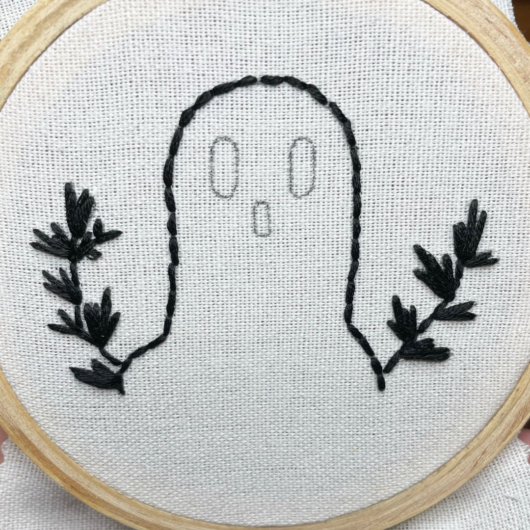 Easy Ghost Pattern for Embroidery Newbies
