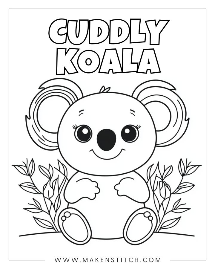 26 Koala Coloring Pages - Makenstitch
