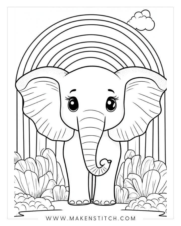 42 Elephant Coloring Pages - Makenstitch