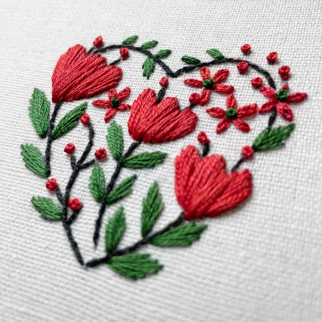 Embroidered Heart Card for Your Loved One - Makenstitch