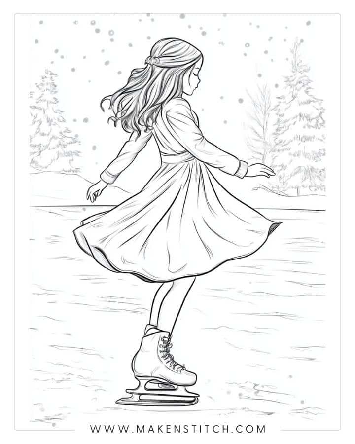 22 Ice Skating Coloring Pages - Makenstitch