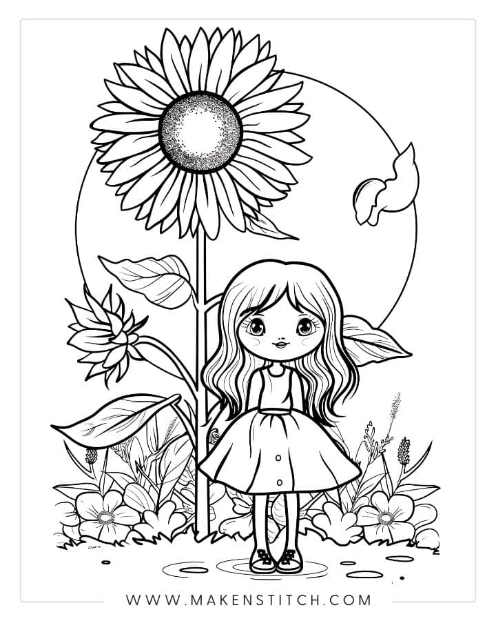 20 Sunflower Coloring Pages - Makenstitch