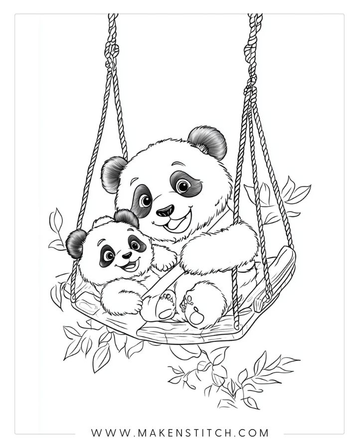20 Panda Coloring Pages - Makenstitch