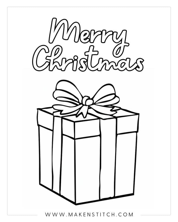 Christmas Present Coloring Pages - Makenstitch