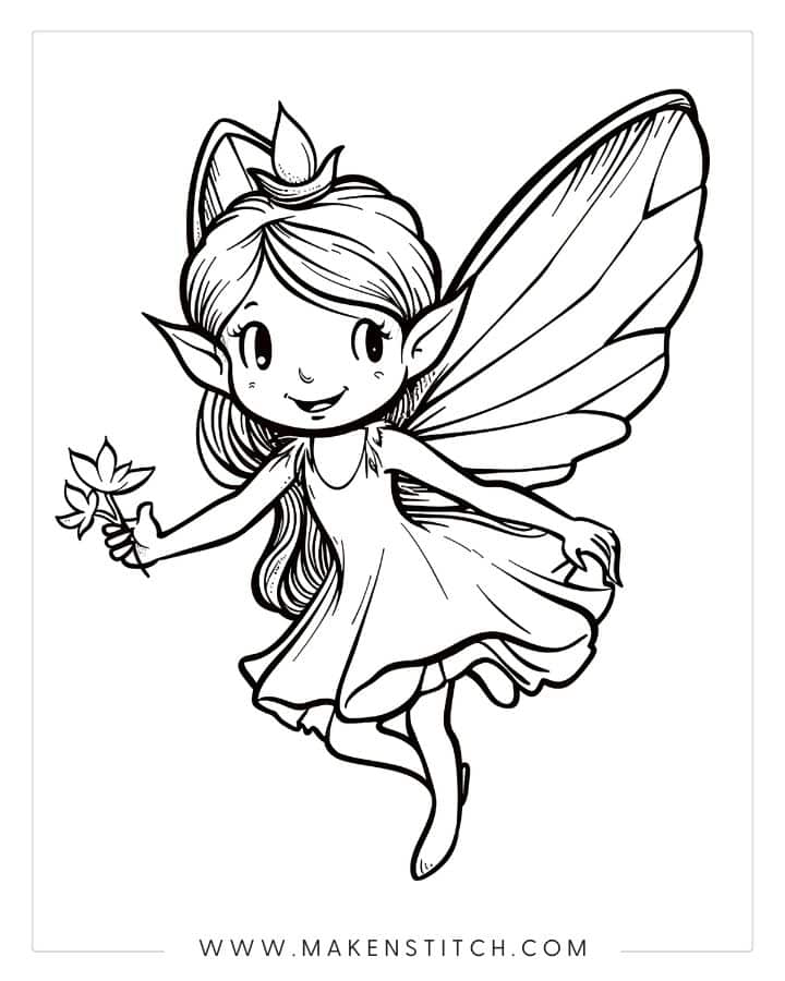 Fairy Coloring Pages - Makenstitch