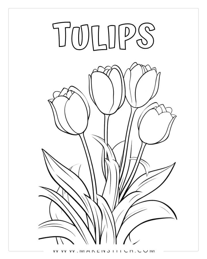 Tulip Coloring Pages - Makenstitch