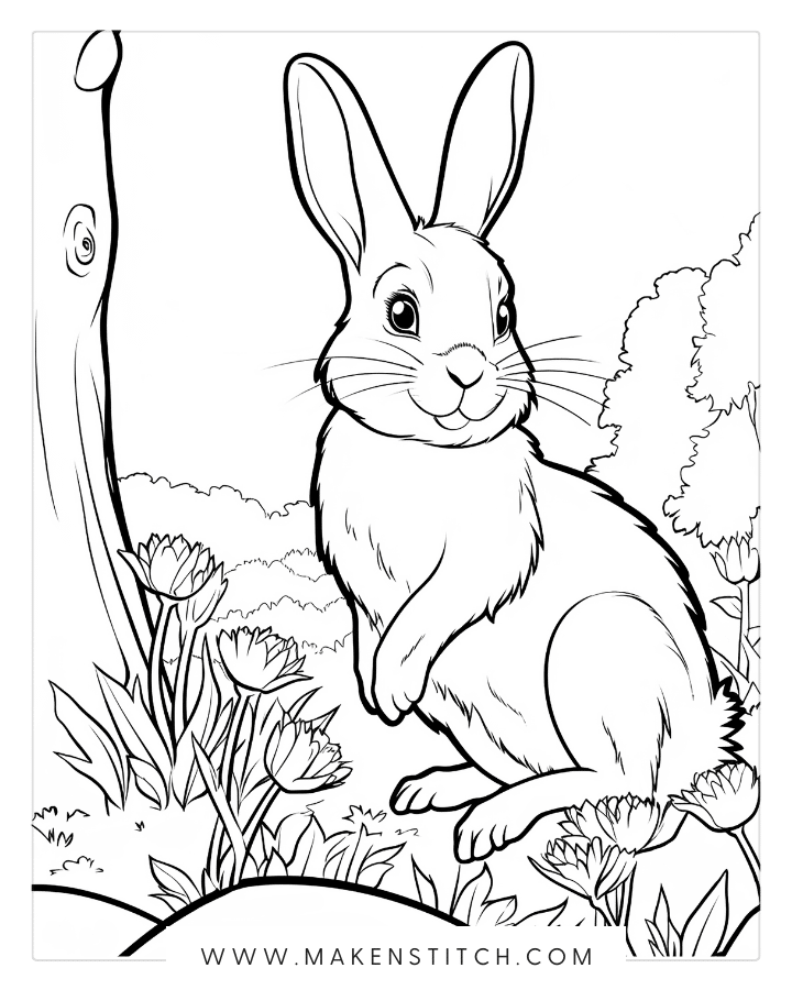 Bunny Coloring Pages - Makenstitch
