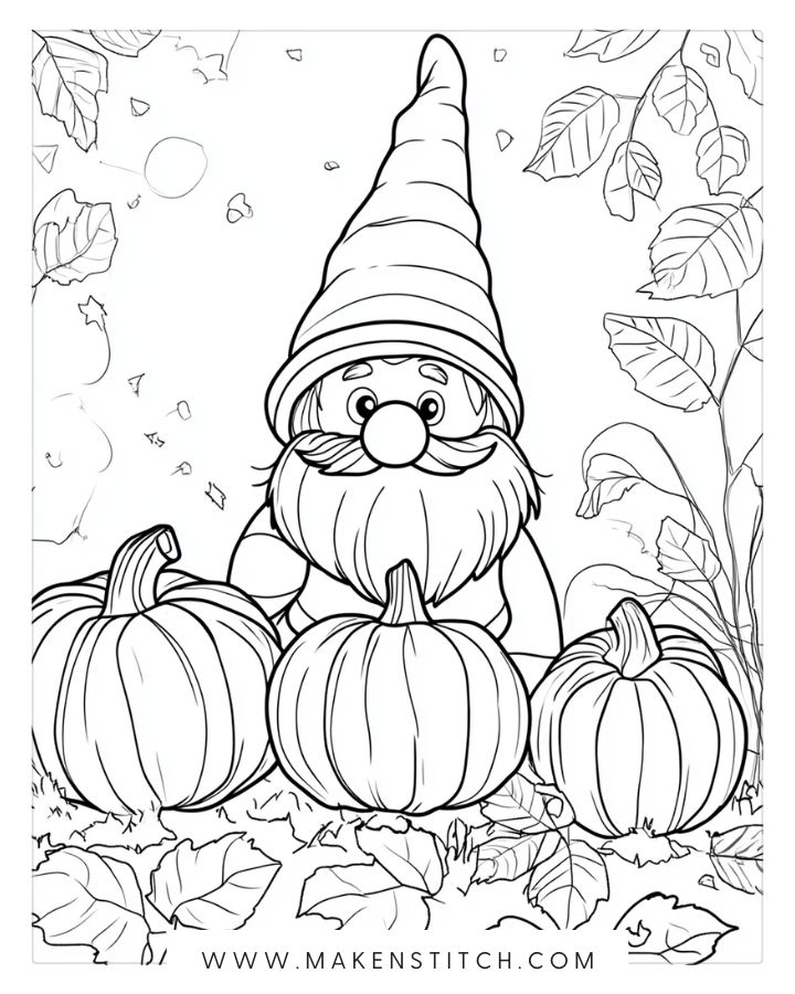 24 Gnome Coloring Pages - Makenstitch