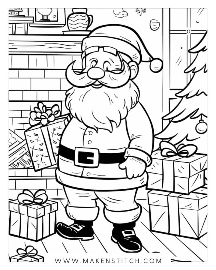 38 Santa Claus Coloring Pages - Makenstitch