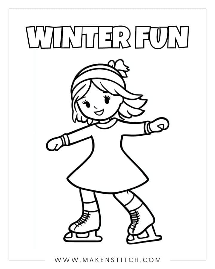 22 Ice Skating Coloring Pages - Makenstitch