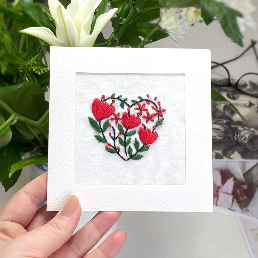 Embroidered Heart Card for Your Loved One - Makenstitch