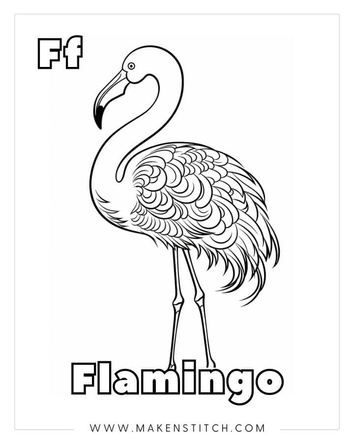 Flamingo Coloring Pages - Makenstitch
