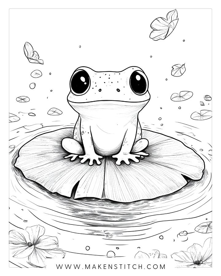 20 Frog Coloring Pages - Makenstitch
