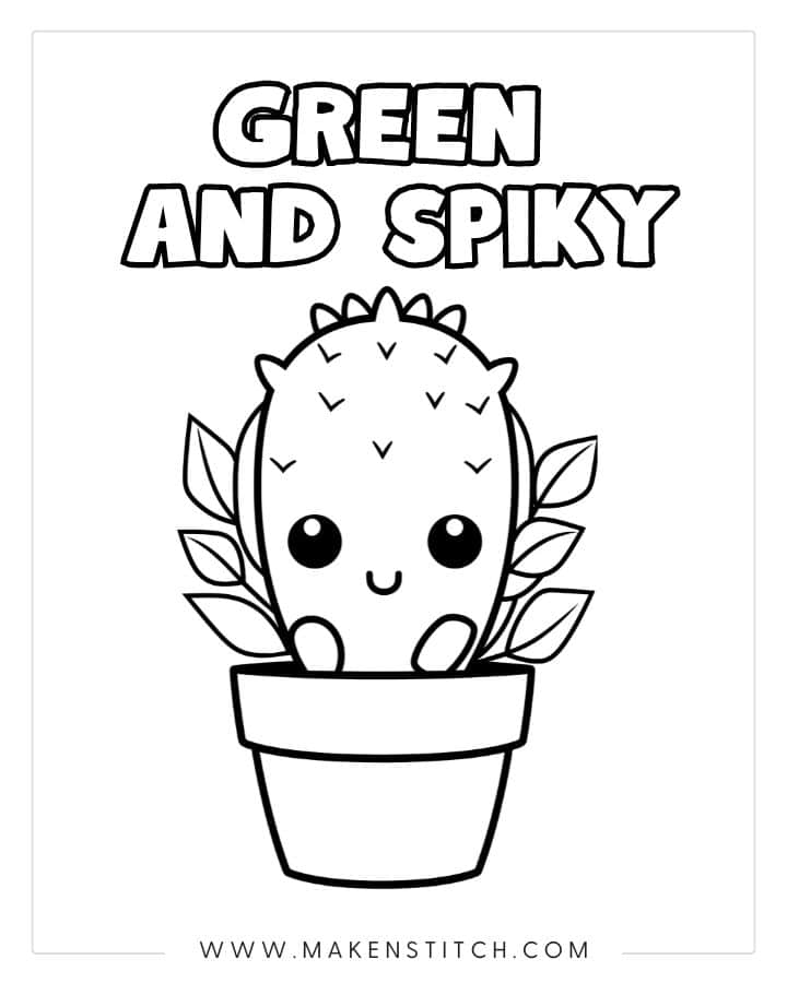 Cactus Coloring Pages - Makenstitch