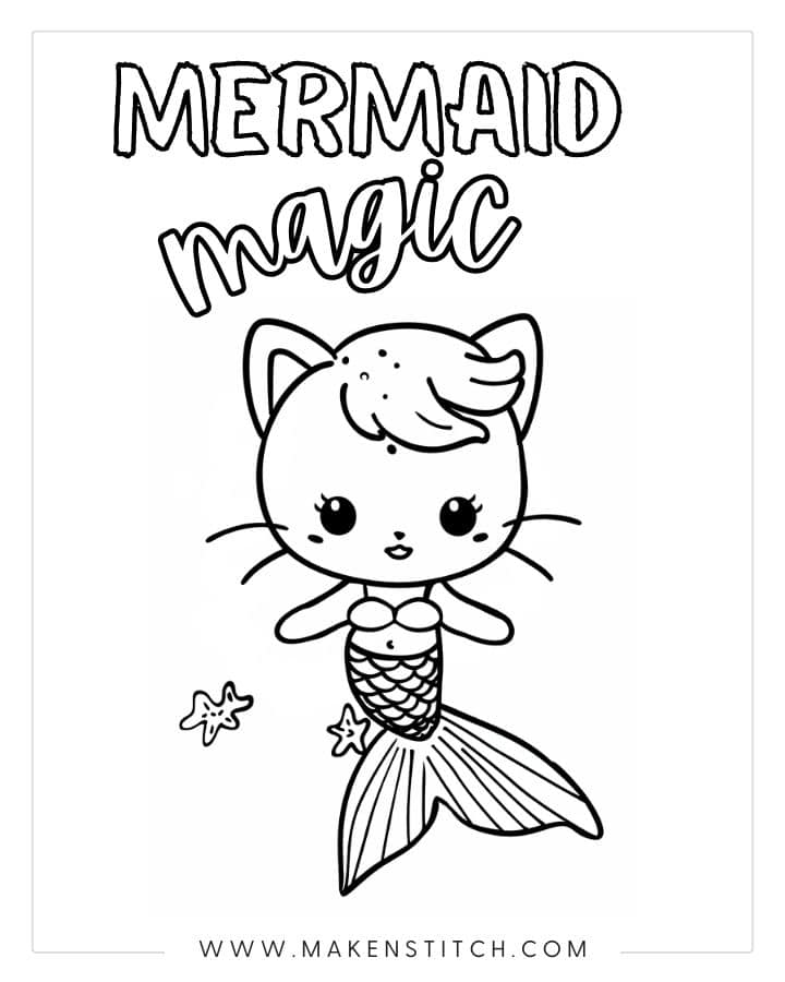Mermaid Coloring Pages - Makenstitch