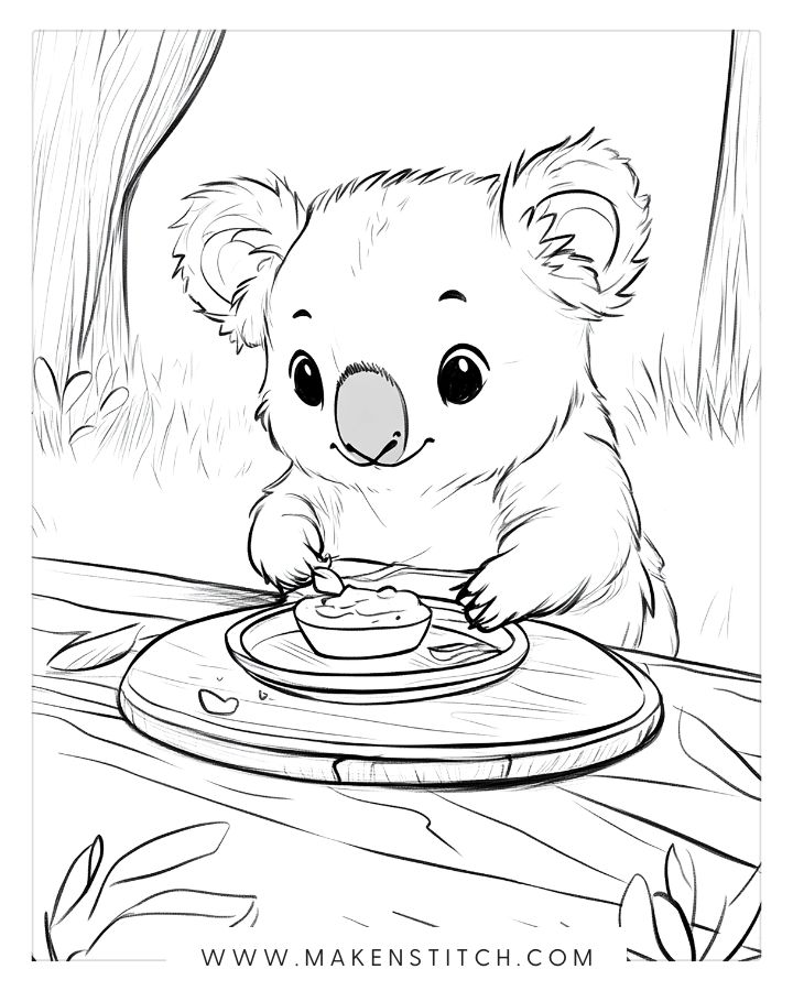 26 Koala Coloring Pages - Makenstitch