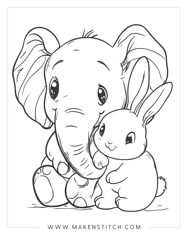 42 Elephant Coloring Pages - Makenstitch