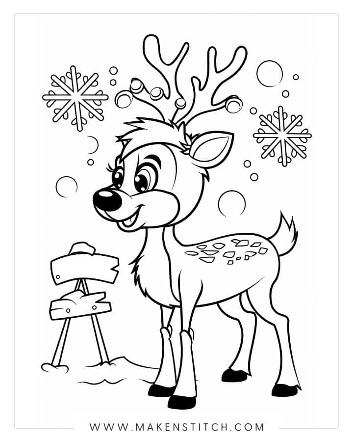 18 Reindeer Coloring Pages - Makenstitch