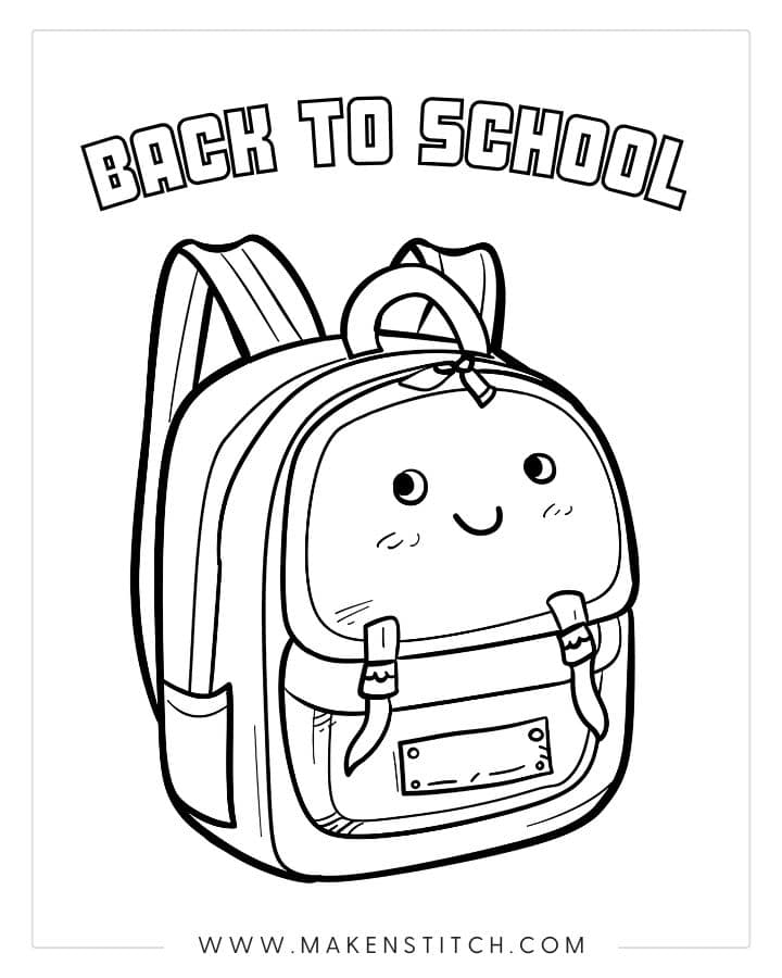 Back to School Coloring Pages - Makenstitch