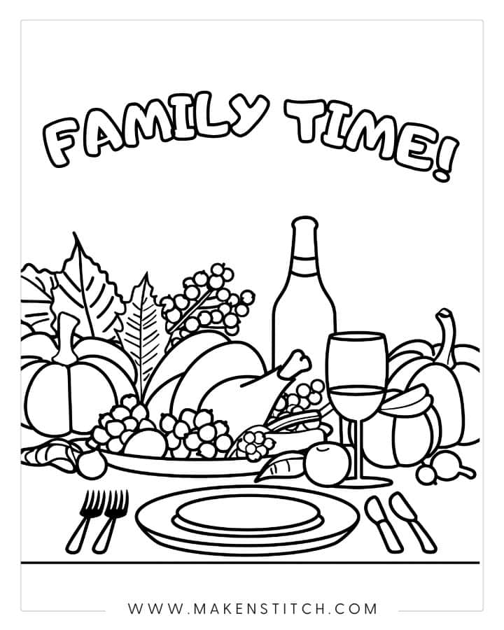 Thanksgiving Coloring Pages - Makenstitch