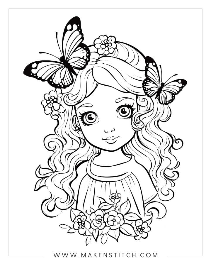 Butterfly Coloring Pages - Makenstitch