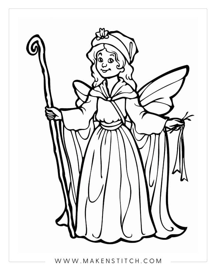 Fairy Coloring Pages - Makenstitch