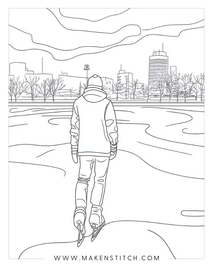 22 Ice Skating Coloring Pages - Makenstitch