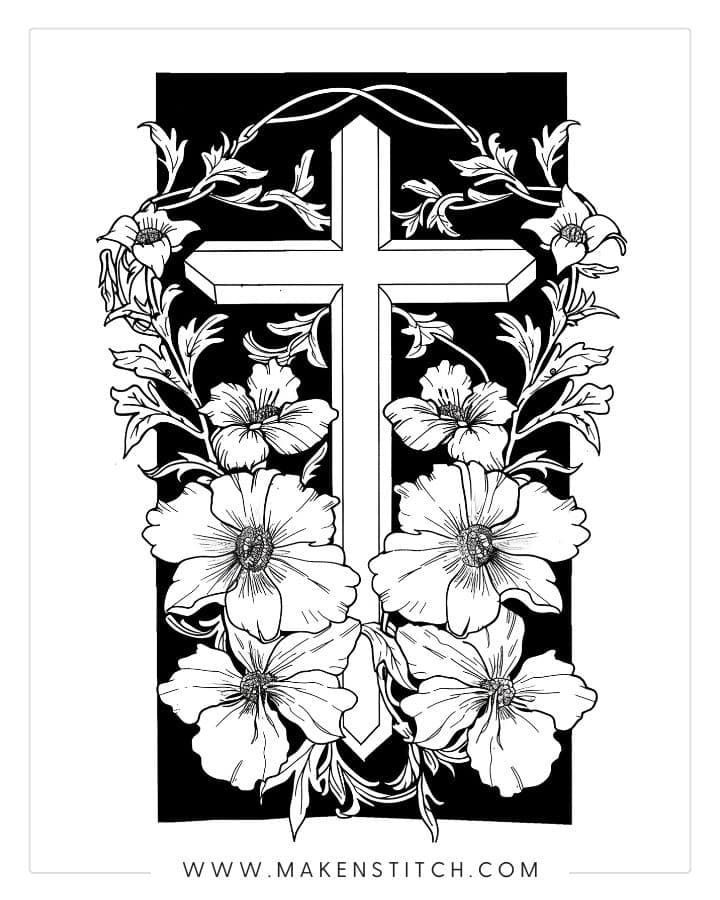 Cross Coloring Pages - Makenstitch