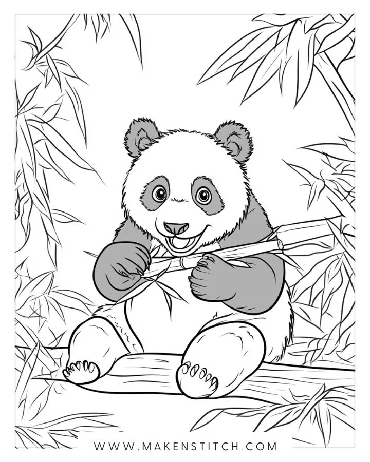 20 Panda Coloring Pages - Makenstitch