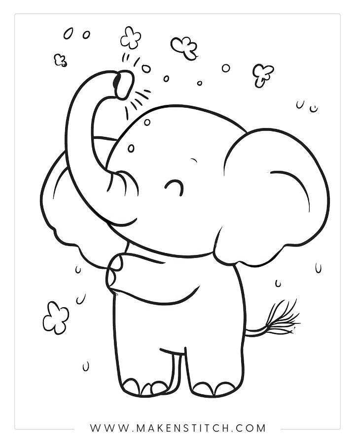 42 Elephant Coloring Pages - Makenstitch
