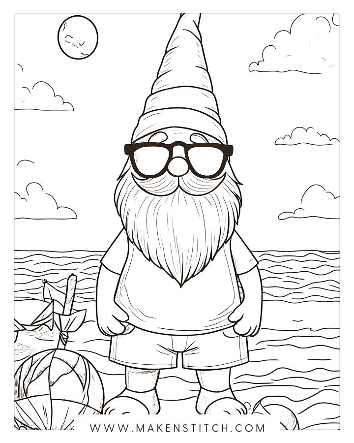24 Gnome Coloring Pages - Makenstitch