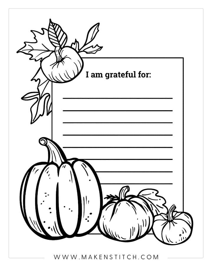 Thanksgiving Coloring Pages - Makenstitch