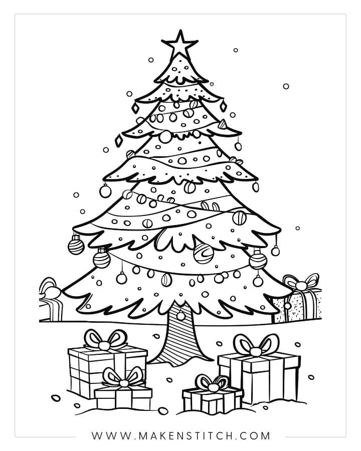 Christmas Present Coloring Pages - Makenstitch