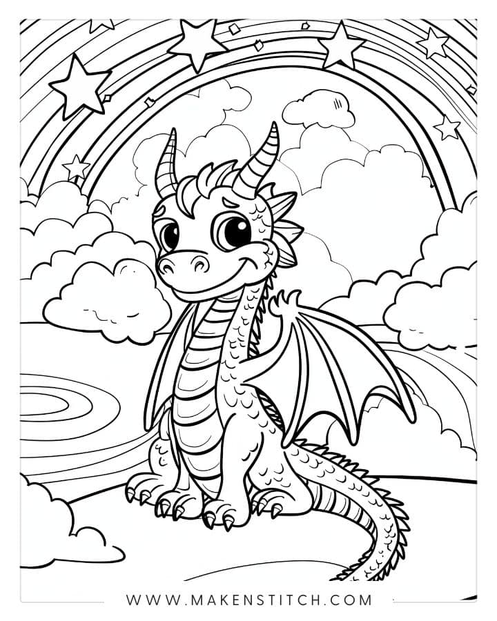 Dragon Coloring Pages - Makenstitch