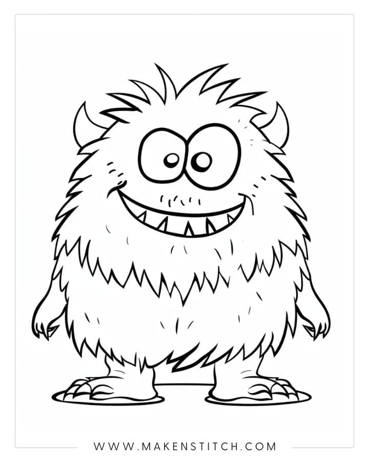 42 Monster Coloring Pages - Makenstitch