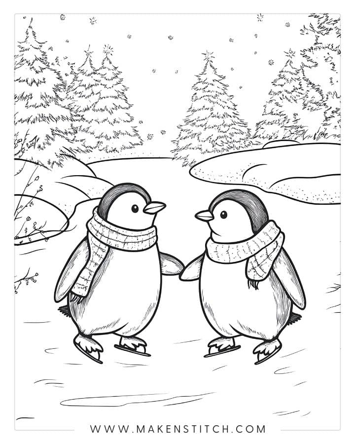 22 Ice Skating Coloring Pages - Makenstitch