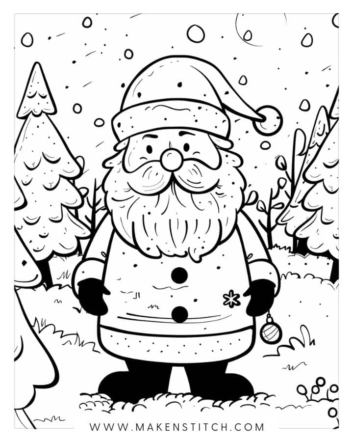 38 Santa Claus Coloring Pages - Makenstitch