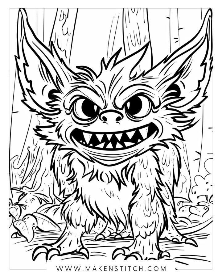 giant halloween haunted house printable coloring page - 42 Monster ...