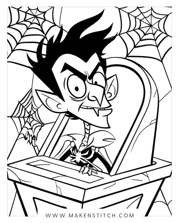22 Vampire Coloring Pages - Makenstitch