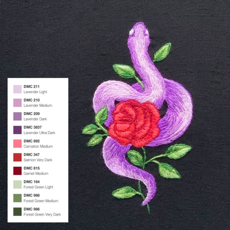 Mystical Rose Tutorial Free Embroidery Pattern - Makenstitch